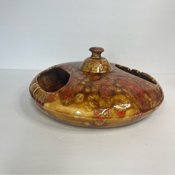 Accents | Vintage Drip Glaze Pottery Dome Ashtray Large Retro ...